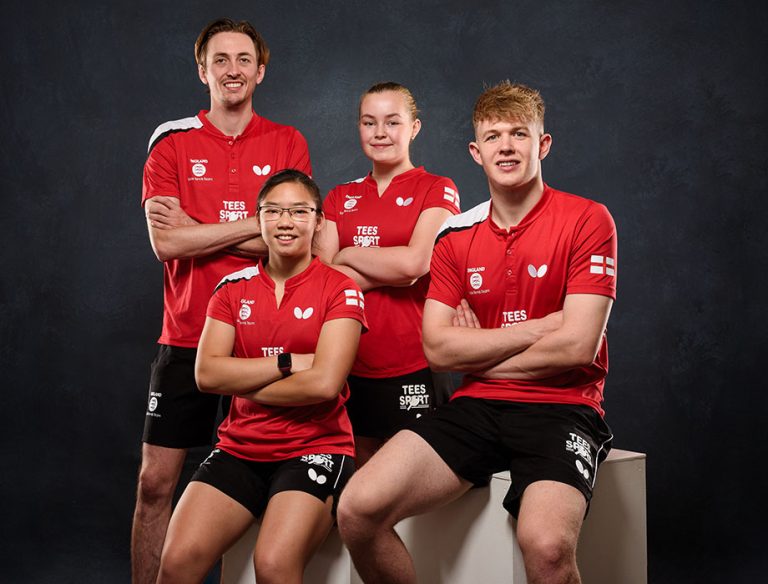 Tees Sport trade stand at WTT Feeder Manchester - Simply Table Tennis