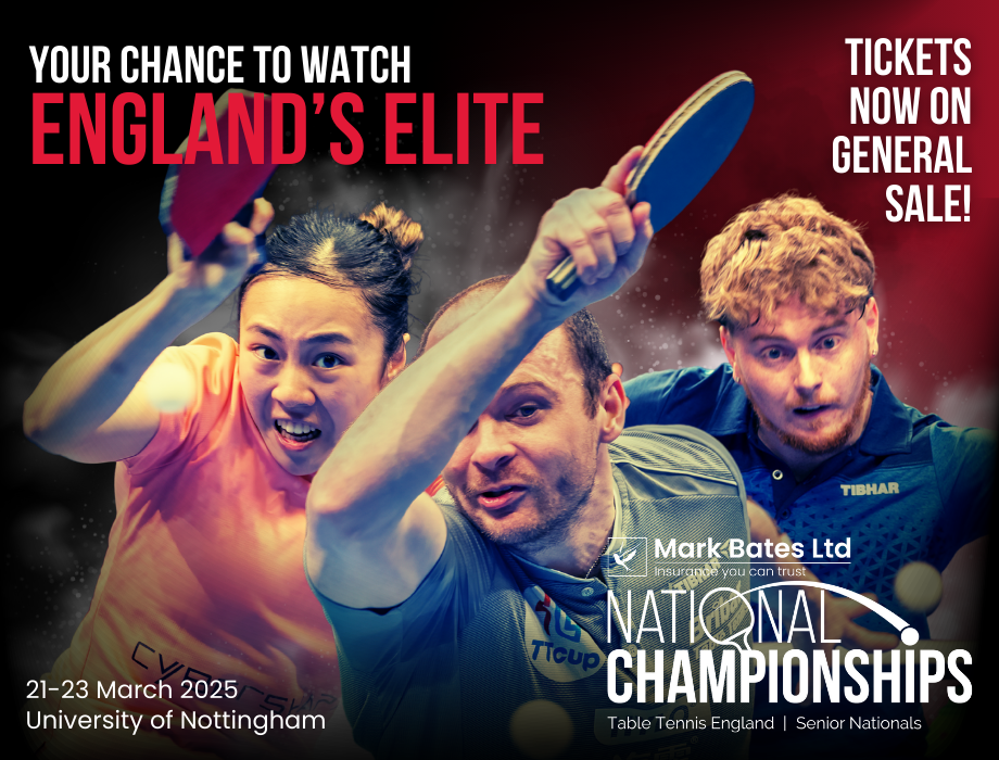 Mark Bates Ltd Nationals 2025: Get your tickets now! - Table Tennis England