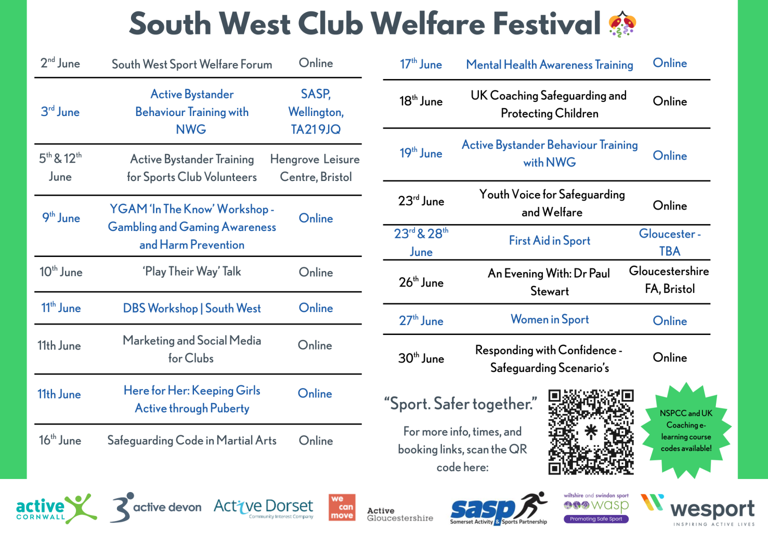 South West Sports Club Welfare Festival - June - Table Tennis England